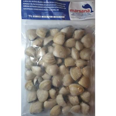 COOKED WHOLE SHELL CLAM 60/80 1KG